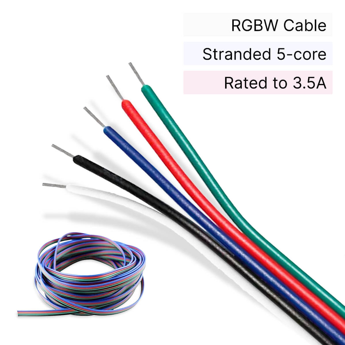 RGBW LED Cable 3.5 A 0.5 mm Wire — WeLoveLeds™