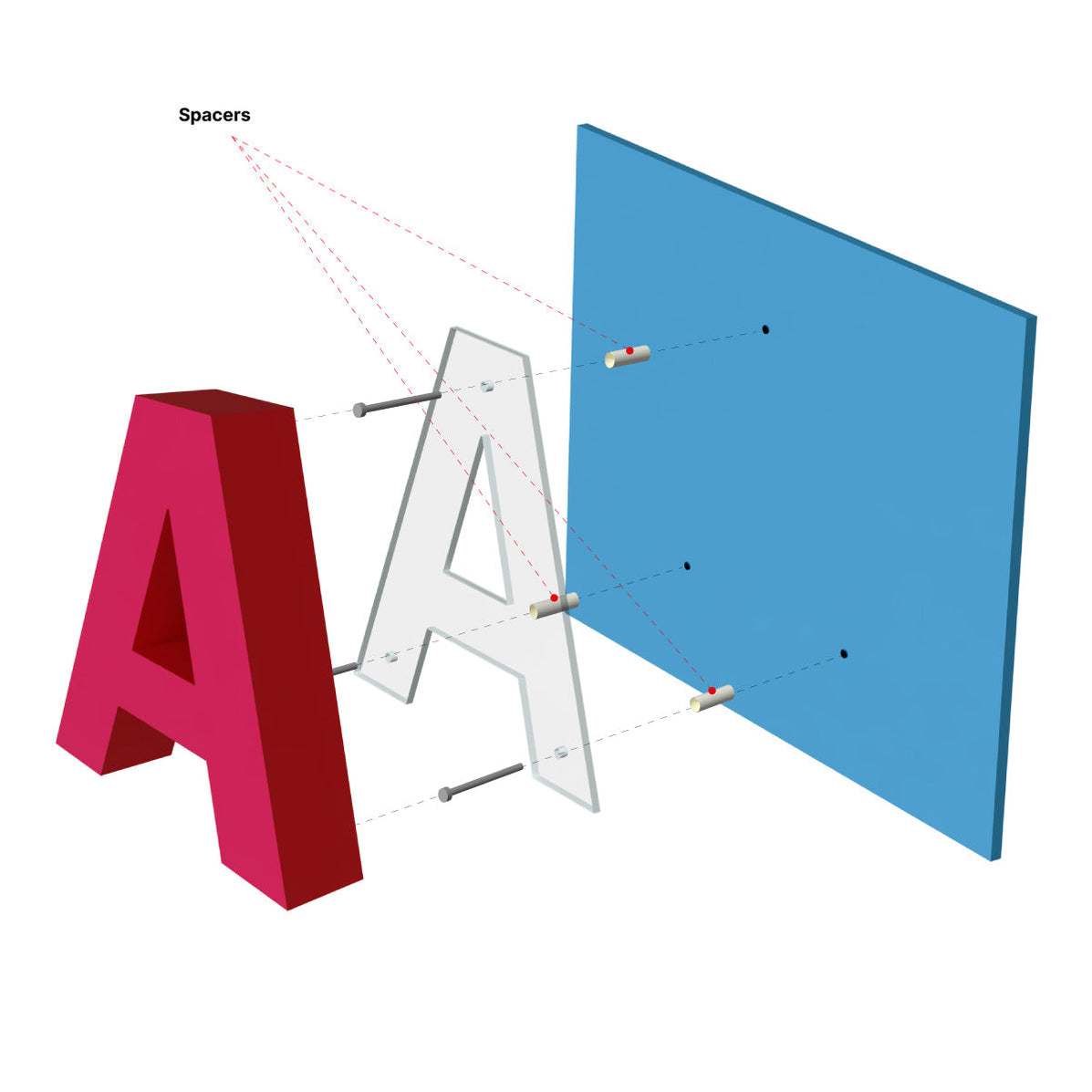 20mm Letter Spacers 250pk | Built-Up Letters | Shallow Halo ...