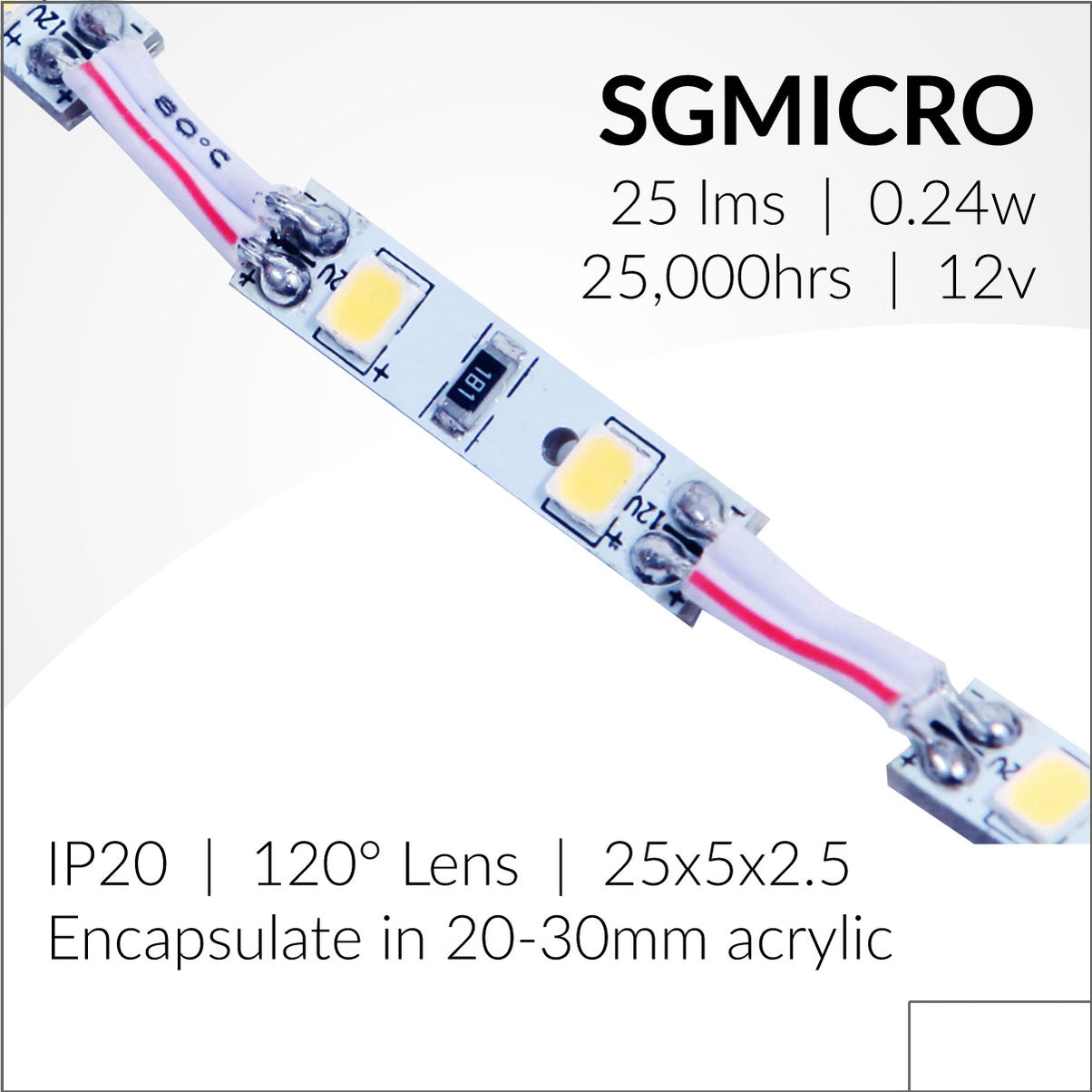 SGMICRO LED Module 12 V 0.24 W — WeLoveLeds™