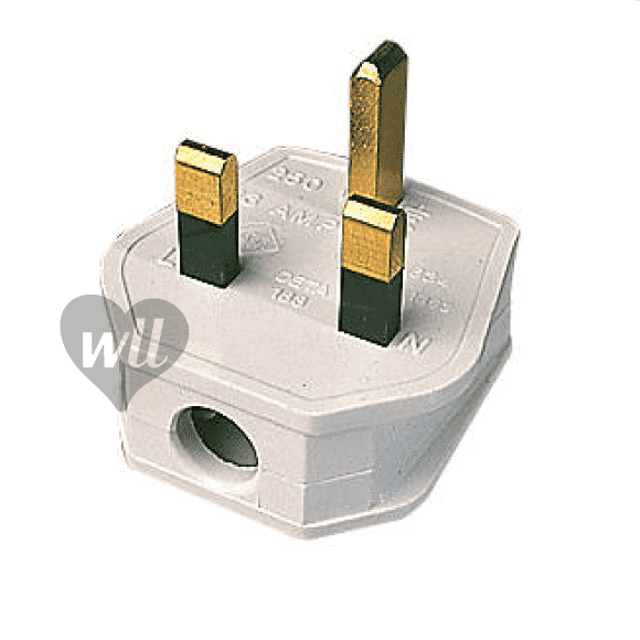 3 Pin UK Plug 13 Amp Black & White — WeLoveLeds™